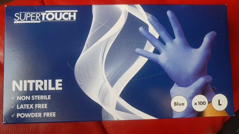 DISPOSABLE NITRILE GLOVE BOX 100 BLUE SIZE XL
